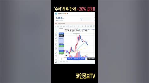 수이코인 당일 25 급등 완료 후속 코인 50 지금 잡으세요 Youtube