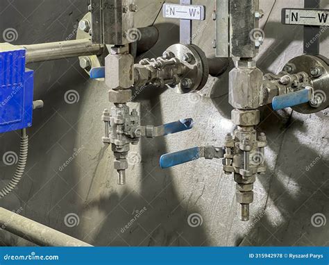 Valves Level Indicator And Other Fittings At A Small Steam Boiler Stock Photo Image Of