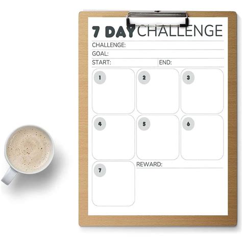 7 Day Challenge Calendar Free Printable Tracker
