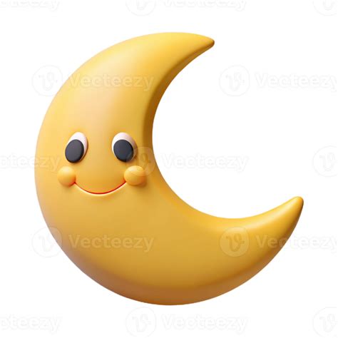 Unparalleled Modern Smiling Crescent Moon Character With Pointed Tips Clean Lines Flat Color