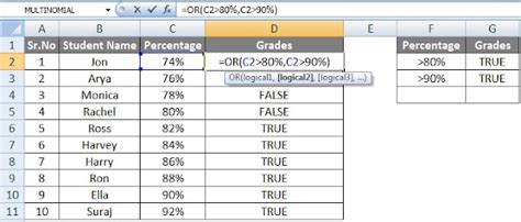 excel logical function if and or not use in hindi