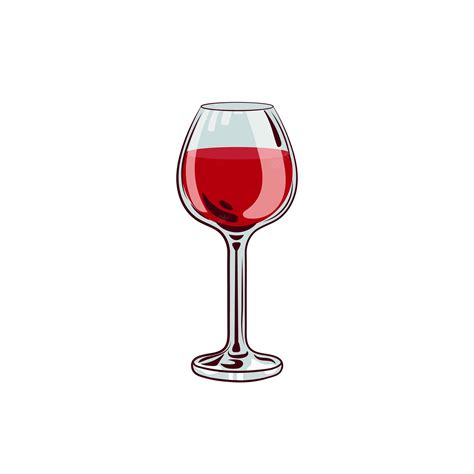 Premium Vector Vector Illustration Glass Of Wine Isolated On White