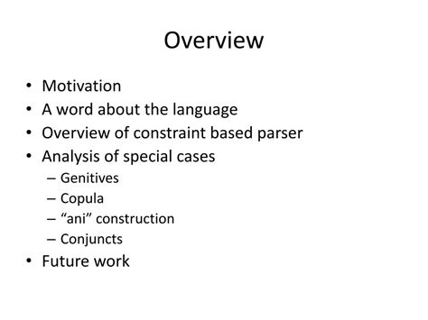 Ppt Constraint Based Dependency Telugu Parser Powerpoint Presentation