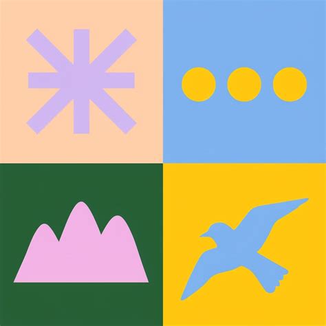 Minimalist 2x2 Quadrant Shapes Colorful Pattern Design Seamless Pattern Playground