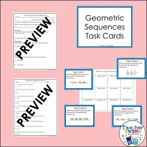 Explicit And Recursive Formula Geometric Sequences Lesson By Teacher Twins