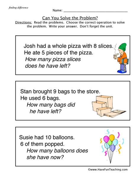 Make A Table Word Problems Worksheet