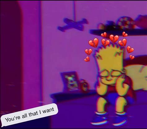 1080x1080 Sad Heart Bart Cartoon Broken Bart Simpson And Homer Simpson