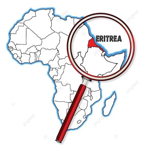 Eritrea Under A Magnifying Glass Outline Map African Vector Outline Map African Png And