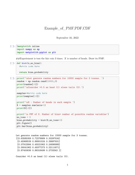 Pmf Pdf Cdf Example In Python