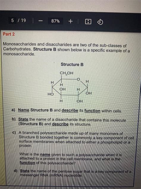 Solved Monosaccharides And Disaccharides Are Two Of The Chegg