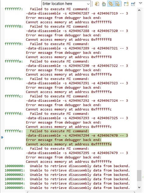 Break At Address 0xfffffffe With No Debug Inform