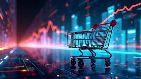 Ecommerce Metrics Futuristic Background For Online Retail Analytics Dynamic Data Visualization