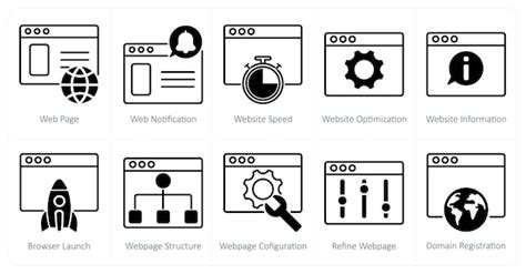 Premium Vector A Set Of 10 Seo Icons As Webpage Web Notification Website Speed