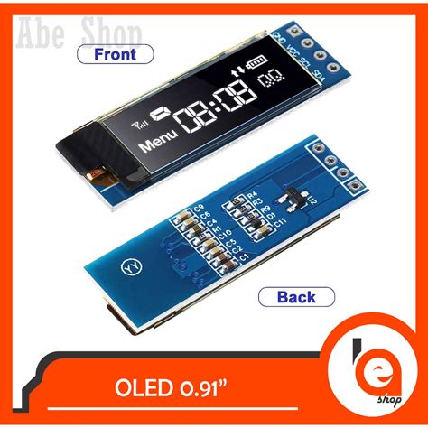 jual lcd oled 0 91 inch white 128x32 i2c module display modul layar
