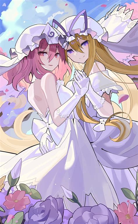 Yakumo Yukari And Saigyouji Yuyuko Touhou Drawn By Falken Yutozin