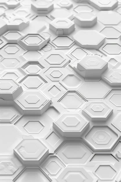 Premium Photo White Geometric Techinspired Pattern Background
