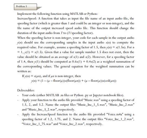 Solved Implement The Following Function Using Matlab Or