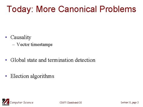 Last Class Clock Synchronization Physical Clocks Clock Synchronization