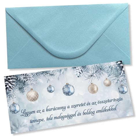 Set Felicitari Craciun X Cm Cu Plic Dl Albastru Sidef Inclus Mesaj De Craciun In Limba