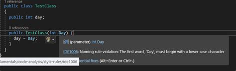C Visualstudio Set Primary Constructor Parameters In Camelcase