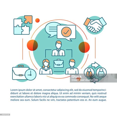 팀 빌드 아티클 페이지 벡터 템플릿입니다 파트너십 리더십 팀 관리 브로셔 잡지 선형 아이콘소책자 디자인 요소 인쇄 디자인 텍스트