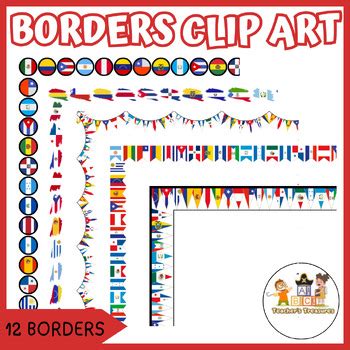 Hispanic Heritage Month Flag Page Border Borders Clipart Png Tpt