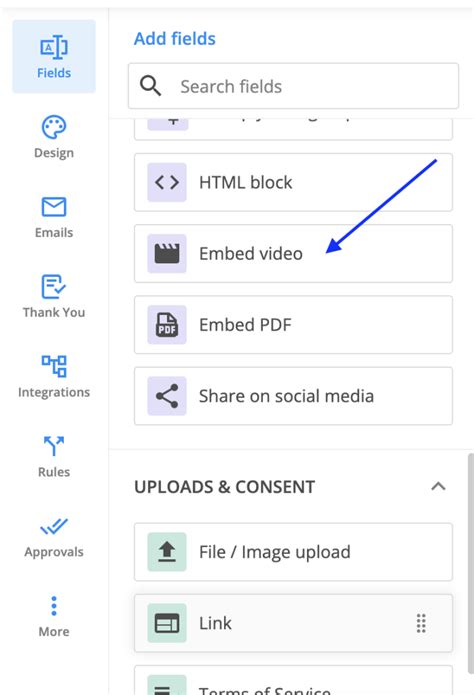 help how to embed videos on forms 123formbuilder
