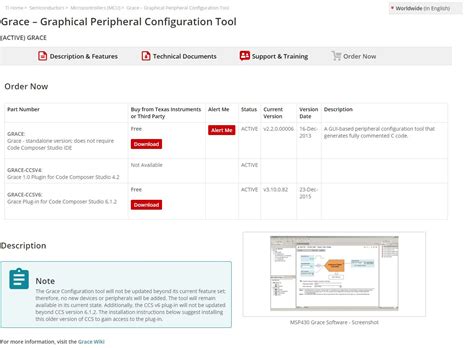 GRACE The Link To Download The Tool Does Not Appear On The Website MSP Low Power