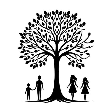 Семейное дерево Svg Премиум Ai сгенерированный вектор