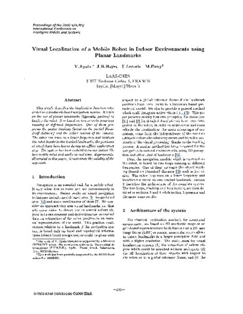Pdf Visual Localization Of A Mobile Robot In Indoor Environments