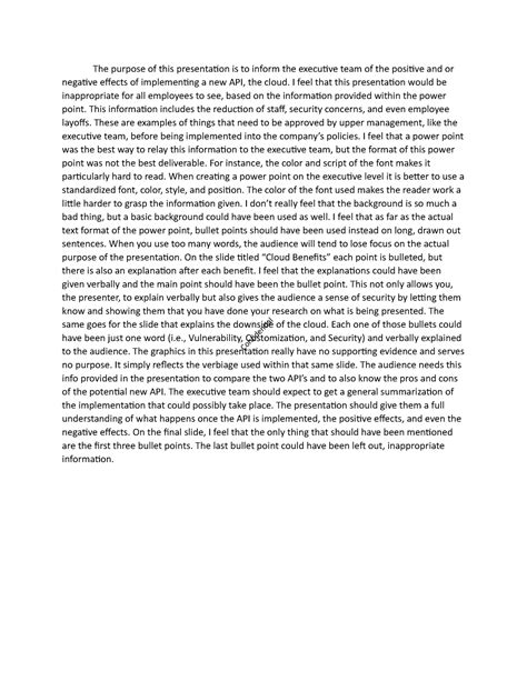 Critique Task 1 Confdental The Purpose Of This Presentaton Is To