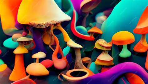 Premium Photo Abstract Colorful Fluorescent Neon Mushroom Background