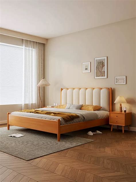 欧洲榉木全实木床现代简约1 8米北欧卧室家具木蜡油原木色双人床 淘宝网 花瓣网