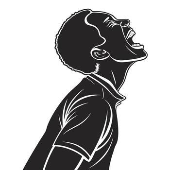 Yelling Side Profile Drawing
