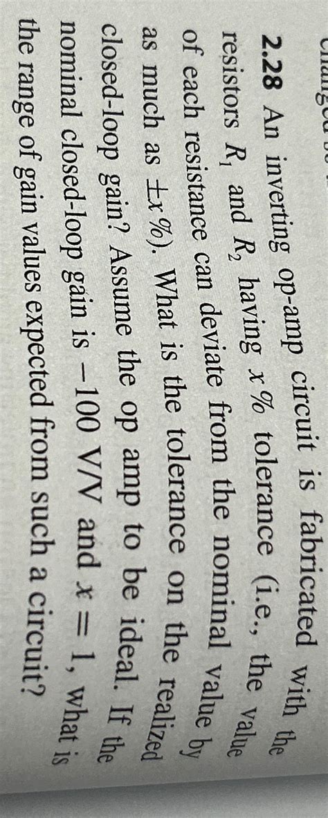 Solved An Inverting Op Circuit Is Fabricated With Chegg