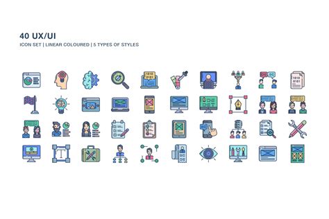 UX And UI Icon Set Design Cuts