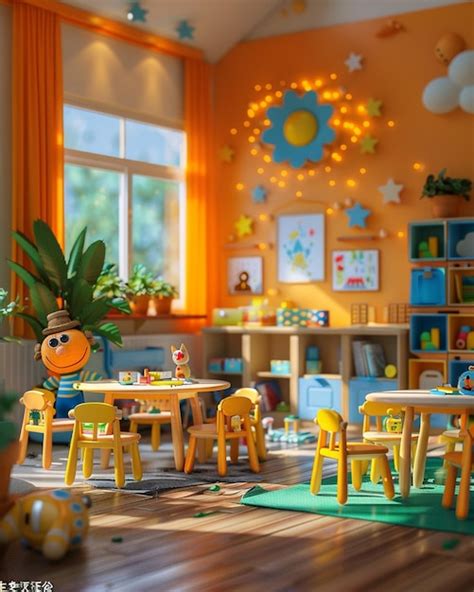 Premium Photo A 3d Scene Of Characters In A Stylized Learning
