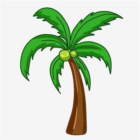 Gambar Pohon Kelapa Kartun Hijau Clipart Pohon Pohon Kelapa Pohon Besar Png Transparan