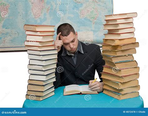 Hard Working Man Stock Photo Image Of Bored Book Business