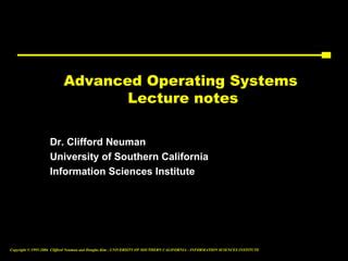 Advanced Operating System Lecture Notes PPT