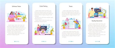 Premium Vector Software Tester Mobile Application Banner Set