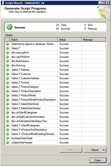 Oakleaf Systems Using The Sql Azure Migration Wizard With The