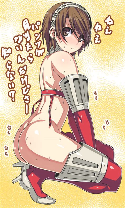 rule 34 1girls armor ass battle panties brown eyes brown hair elbow