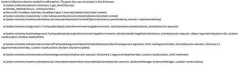 ERROR The Given Key Was Not Present In The Dictionary Studio