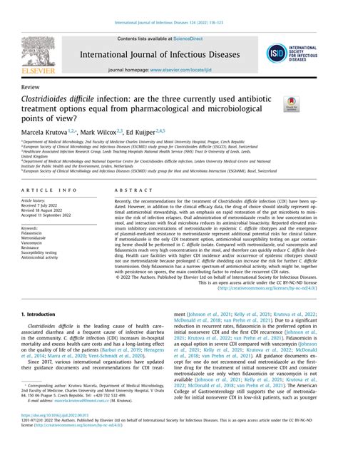 Pdf Clostridioides Difficile Infection Are The Three Currently Used Antibiotic Treatment