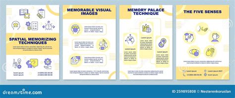 Spatial Memorizing Techniques Orange Brochure Template Stock Vector