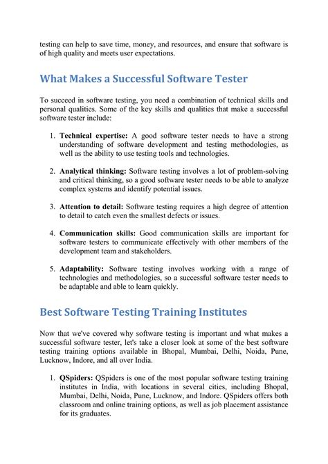 A Successful Software Testing Career Path Pdf