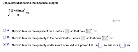 Solved Use Substitution To Find The Indefinite Integral 6