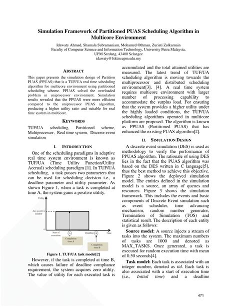 Pdf Simulation Framework Of Partitioned Puas Scheduling Algorithm In