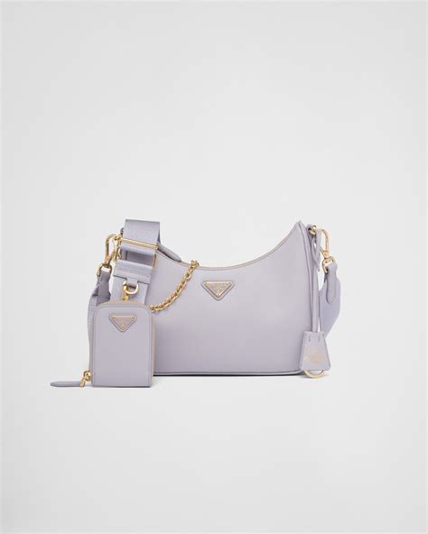 프라다 리에디션 가죽 숄더백 위스테리아 Prada